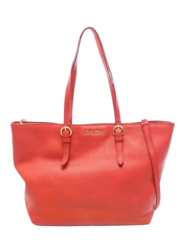 Miu Miu Vitello Daino Tote Bag - Red