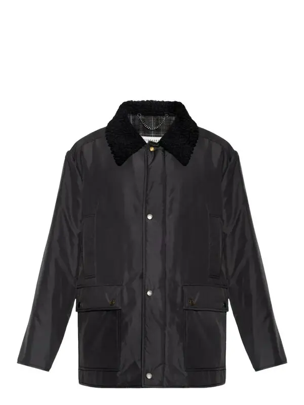 MAISON MARGIELA Shearling Collar Press-stud Jacket - Black