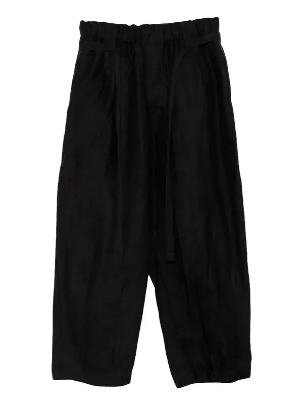 KLASICA Drawstring Elasticated-waist Trousers - Black