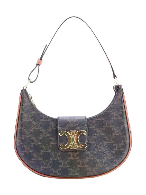 Celine Ava Triomphe Bag In Triomphe Coated Canvas - Brown