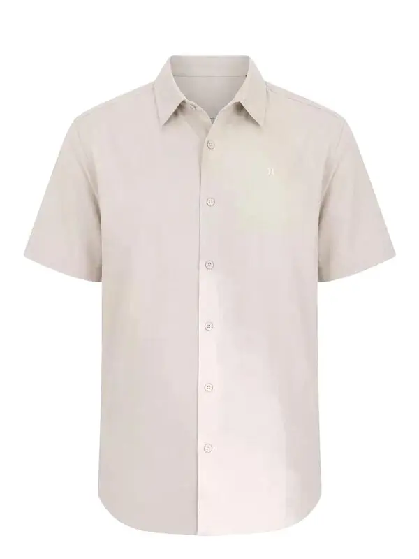 Hurley Logo-embroidered Short-sleeve Shirt - Neutrals