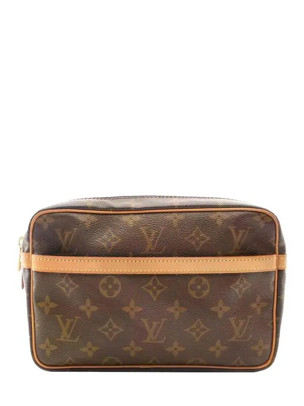 LOUIS VUITTON 1991 Monogram Compiègne Clutch Bag - Brown