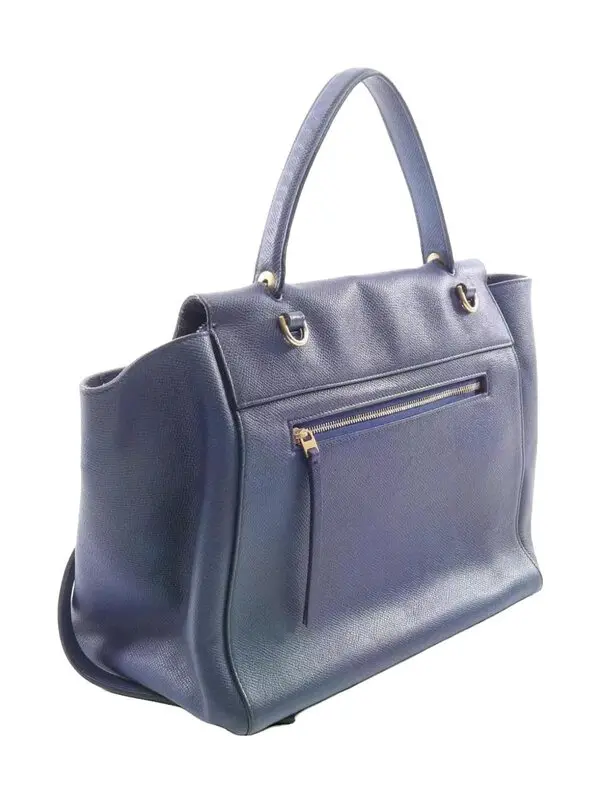 Celine 2000s Mini Belt Leather Tote Bag - Blue