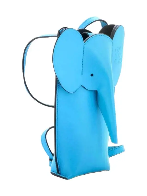 Loewe Elephant Pocket Leather Crossbody Bag - Blue