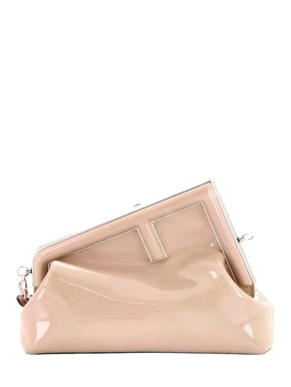 Fendi Patent Midi Shoulder Bag - Neutrals