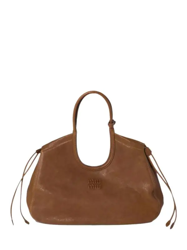 Miu Miu Ivy Nappa Leather Shopping Bag - Brown