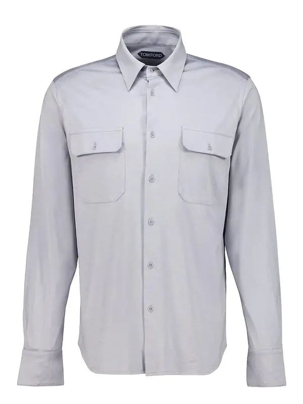 TOM FORD Light Charcoal Silk-cotton Shirt - Grey