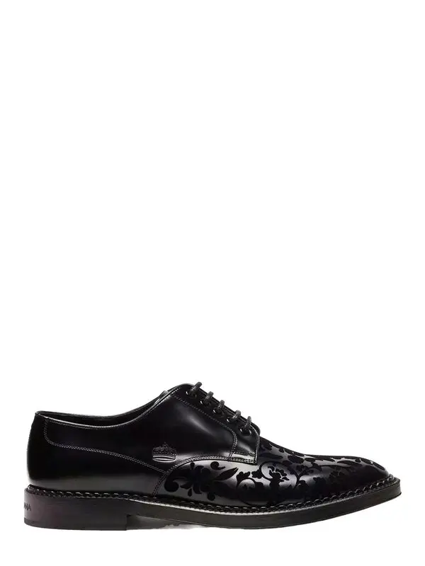 Dolce & Gabbana Jacquard Print Derby Shoes - Black