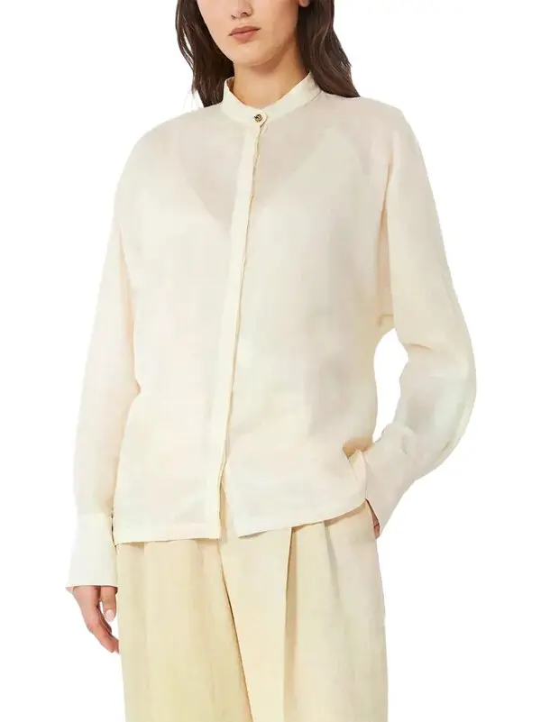 Max Mara Band Collar Shirt - Neutrals