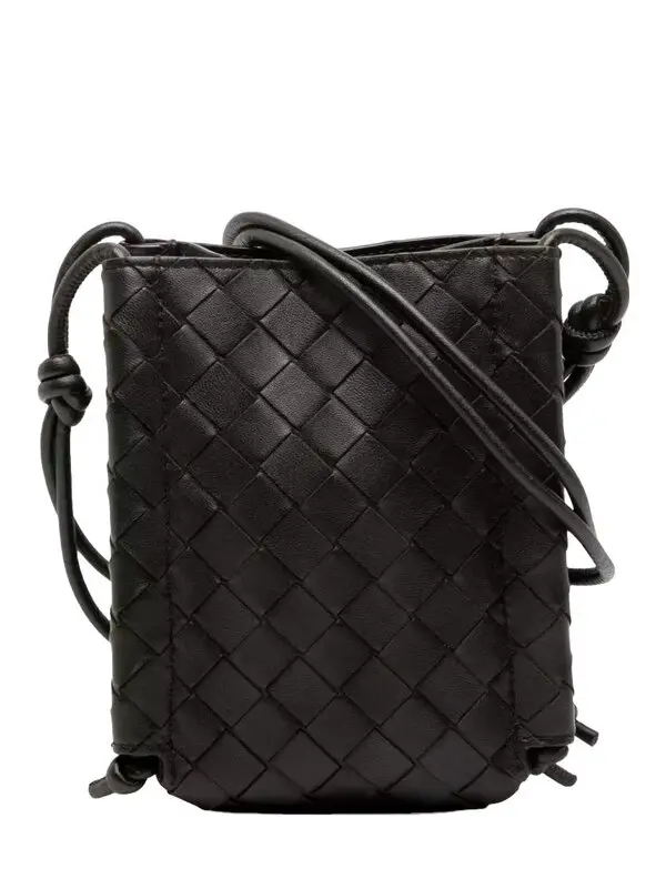 Bottega Veneta Mini Nappa Intrecciato The Knot Crossbody Bag - Brown