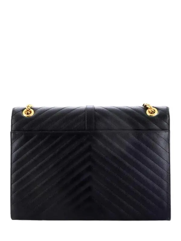 Saint Laurent Classic Monogram Envelope Satchel Shoulder Bag - Black