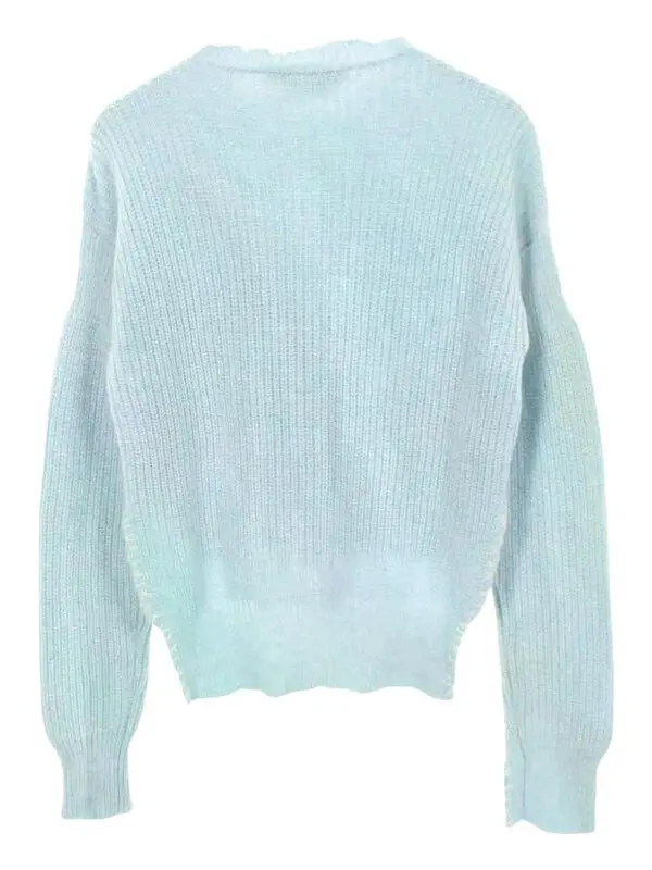 Marni Wool Ribbed Knit Crewneck Sweater - Blue