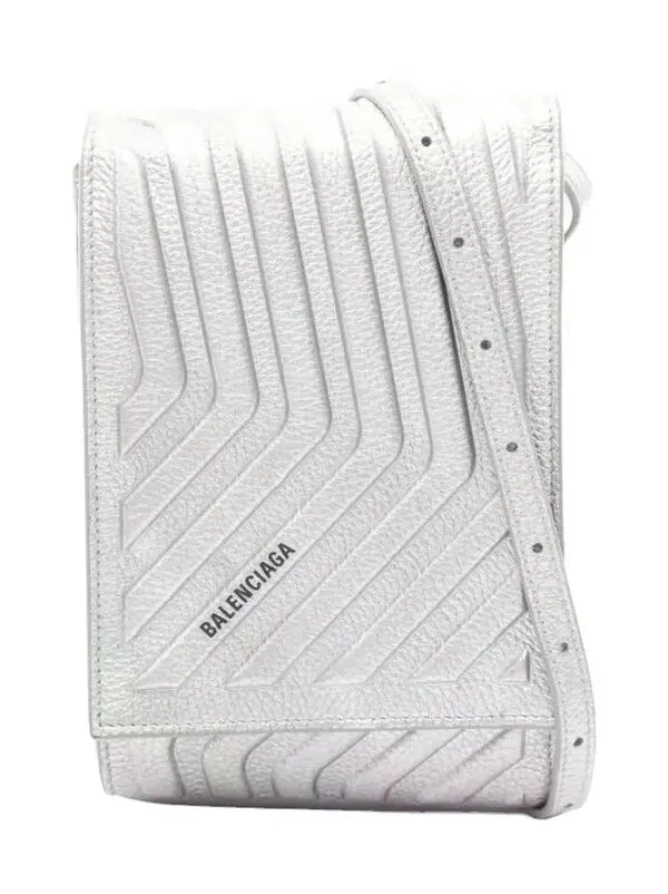 Balenciaga Embossed Shoulder Bag - Silver