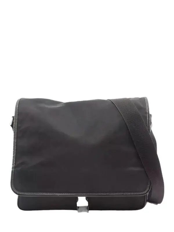 Prada Saffiano Leather Messenger Bag - Black