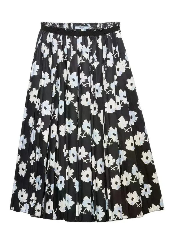 Prada Pleated Poplin Skirt - Black