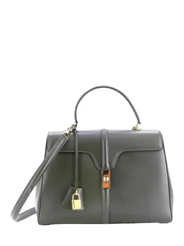 Celine 16 Top Handle Bag In Smooth Calfskin - Green