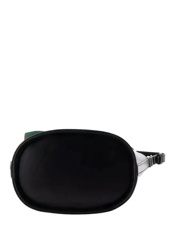 Gucci Jackie Web Leather Bucket Bag - Black