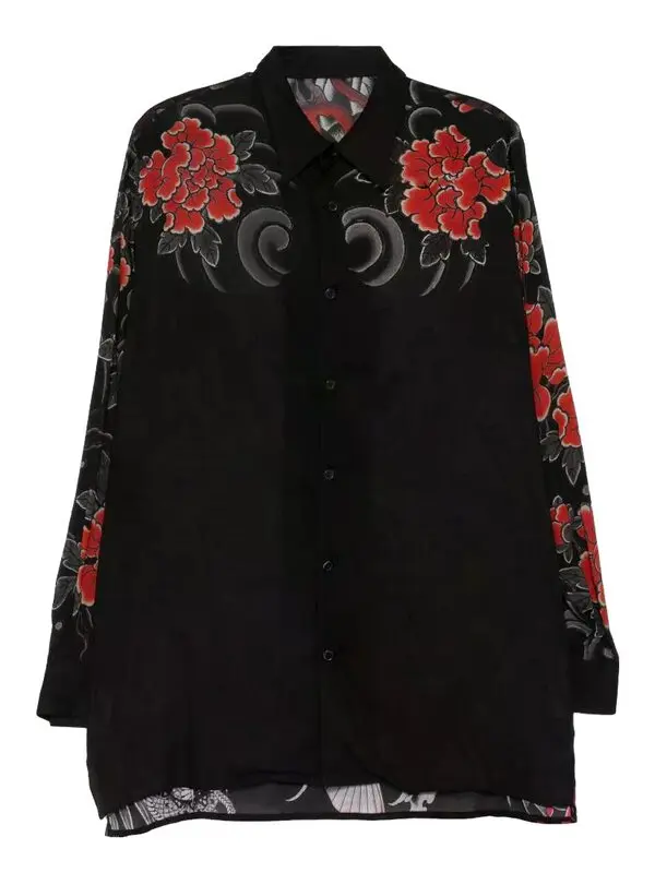 Yohji Yamamoto Xryu Ga Gotoku Studio Printed Shirt - Black