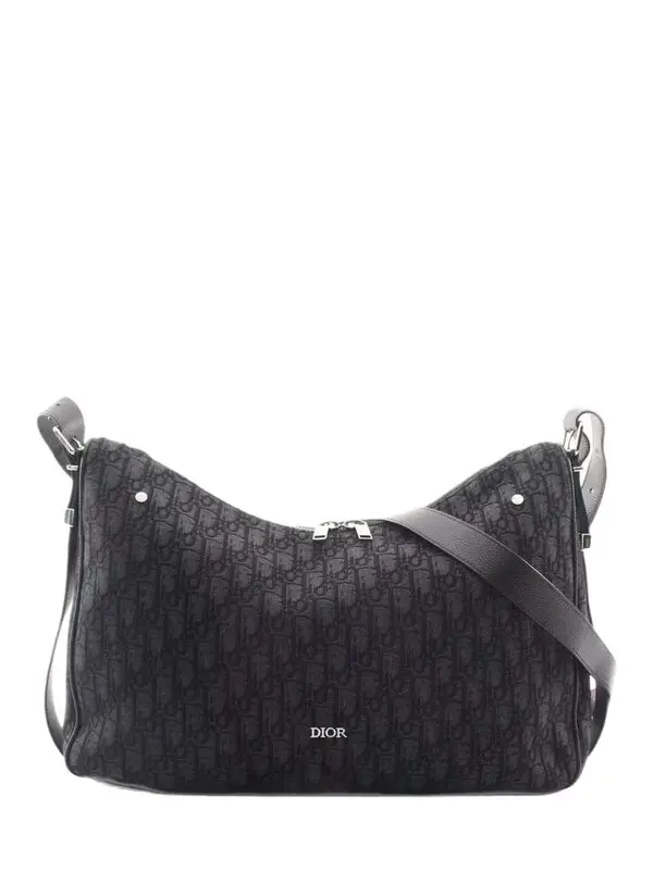 Dior Oblique-jacquard Zipped Shoulder Bag - Black
