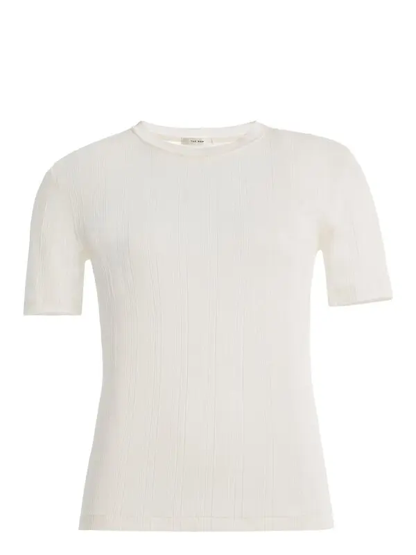THE ROW Etina Ribbed Cotton T-shirt - Ivory