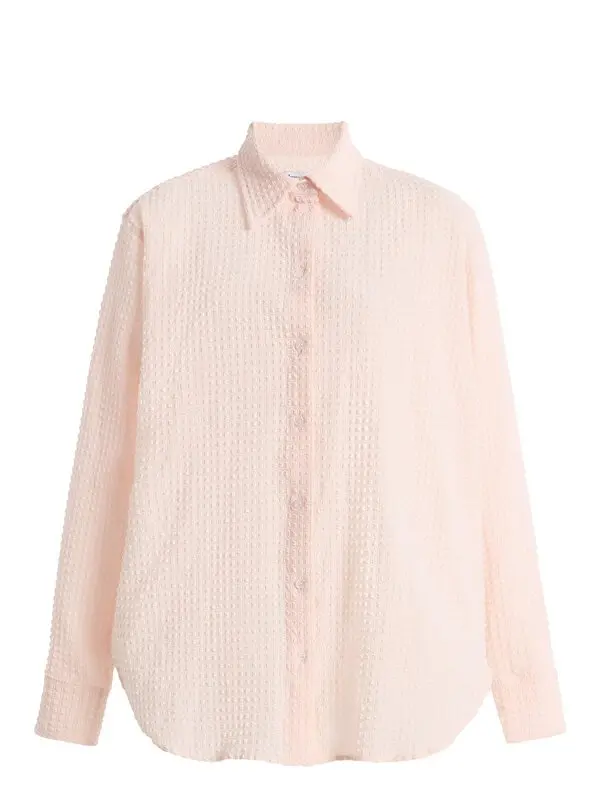 Hunza G Oversized Seersucker Shirt - Pink