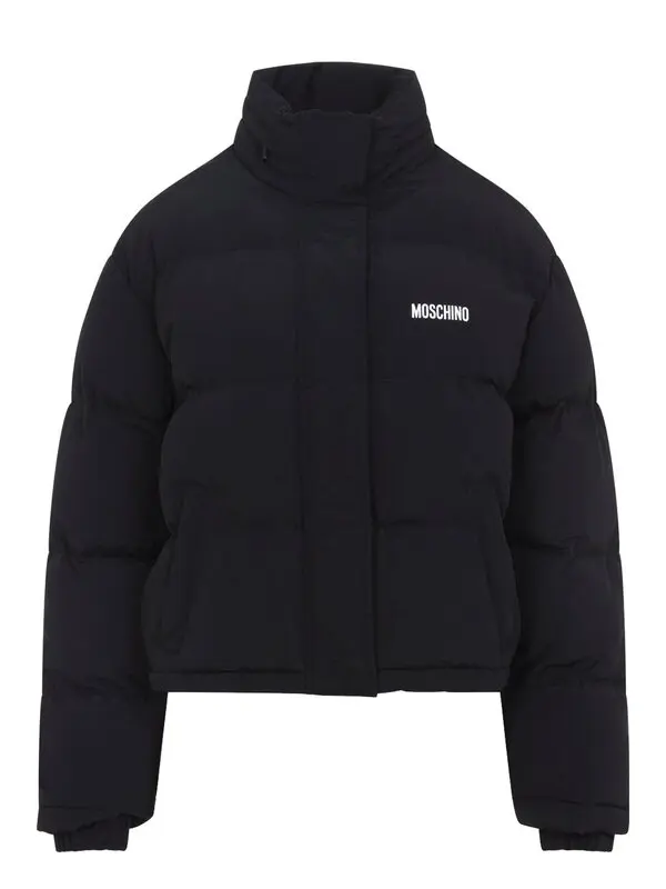 Moschino Cropped Padded Jacket With Smiley® Graphic - Black
