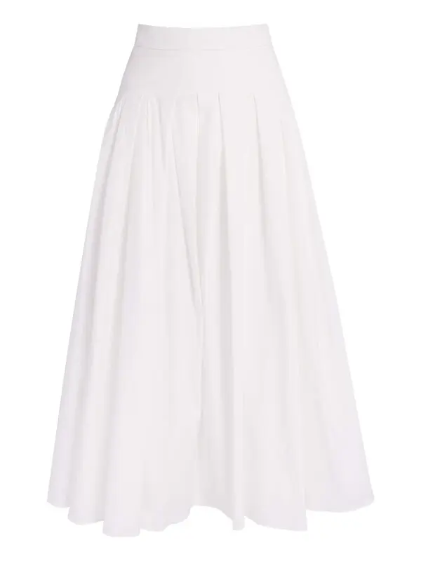 Carolina Herrera Drop-waist Midi Skirt - White