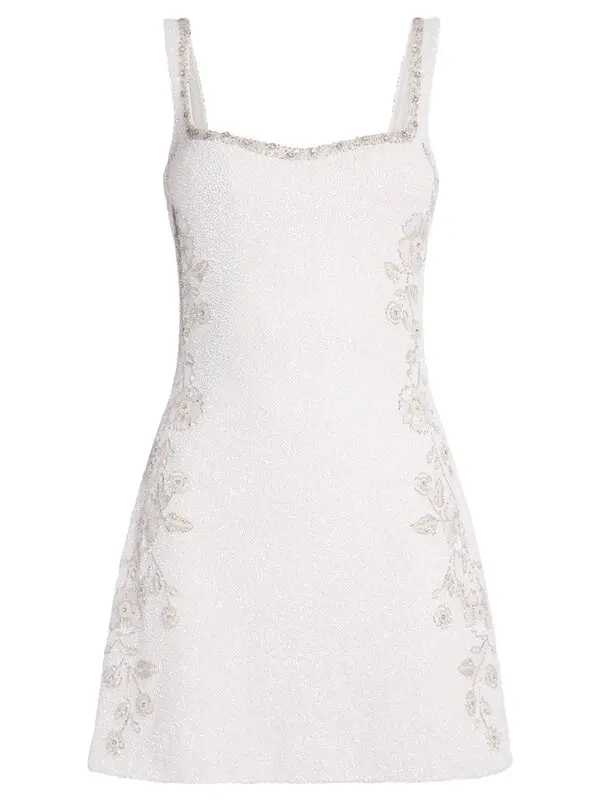 CLIO PEPPIATT Embellished Twilight Mini Dress - White