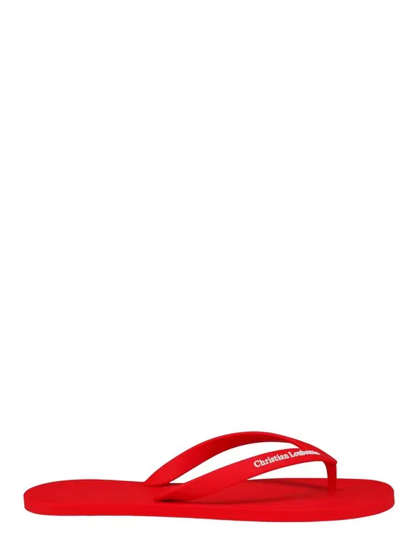 CHRISTIAN LOUBOUTIN Summer Flat Rubber Flip Flops - Red