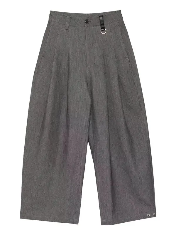 TEAM WANG DESIGN Pleated Wide-leg Trousers - Grey