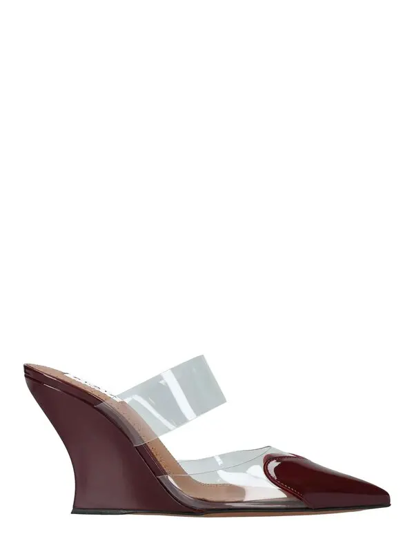 Alaïa Le Coeur Wedge Mules - Red