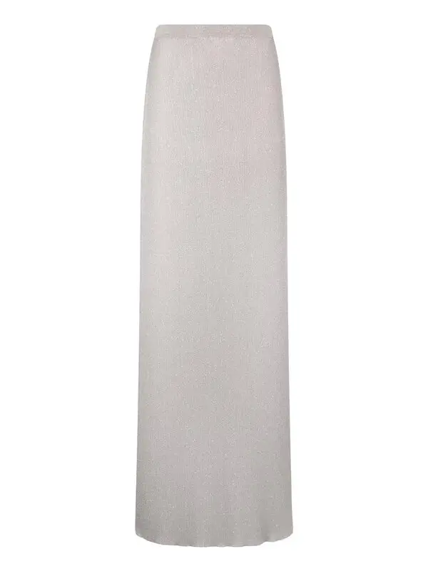 TOM FORD Knitted Micro-sequin Maxi Skirt - Silver