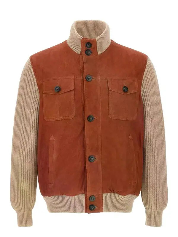 VOLFAGLI FIRENZE Elmo Suede-leather Jacket - Brown