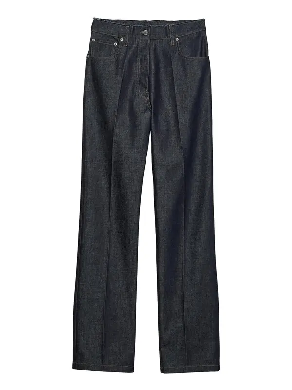 Prada Raw Denim Straight Leg Jeans - Blue
