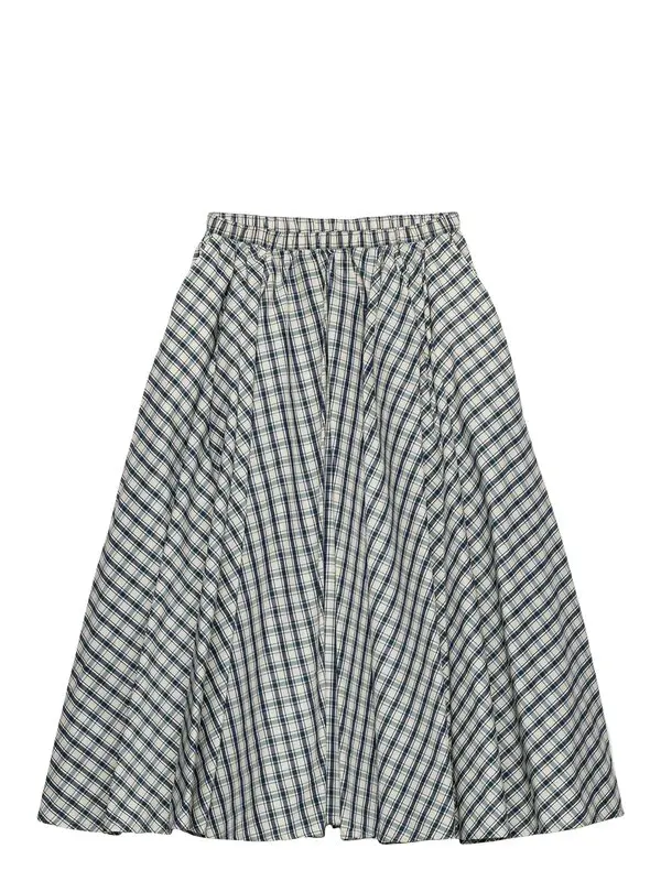 Prada Checked Midi Skirt - Neutral