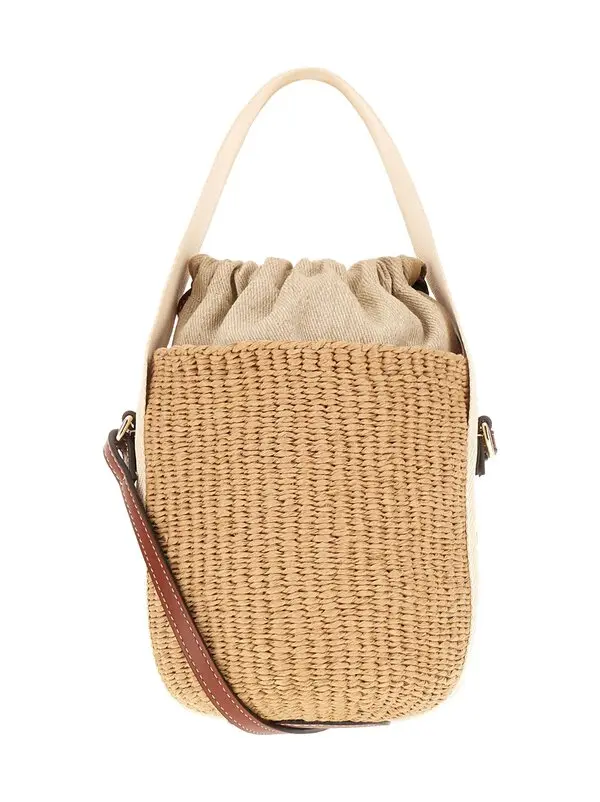 Chloé Raffia Bucket Bag With Logo Strap - Multicolor