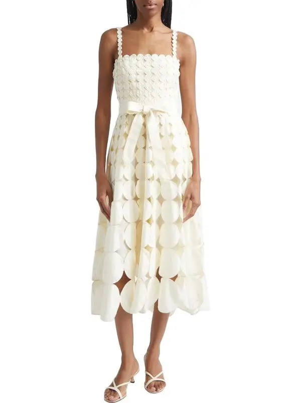 REISS Gigi High-low Midi Dress With Cutouts - Cream