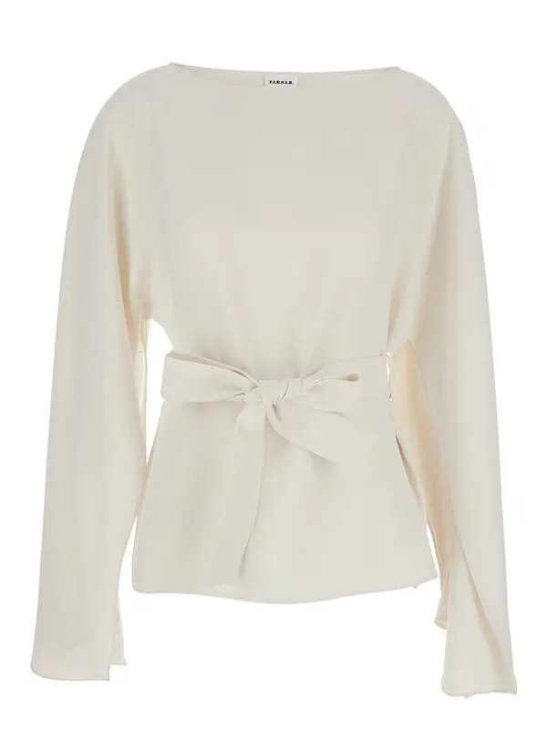 P.a.r.o.s.h Crew Neck Blouse With Bow Detail - Multicolor