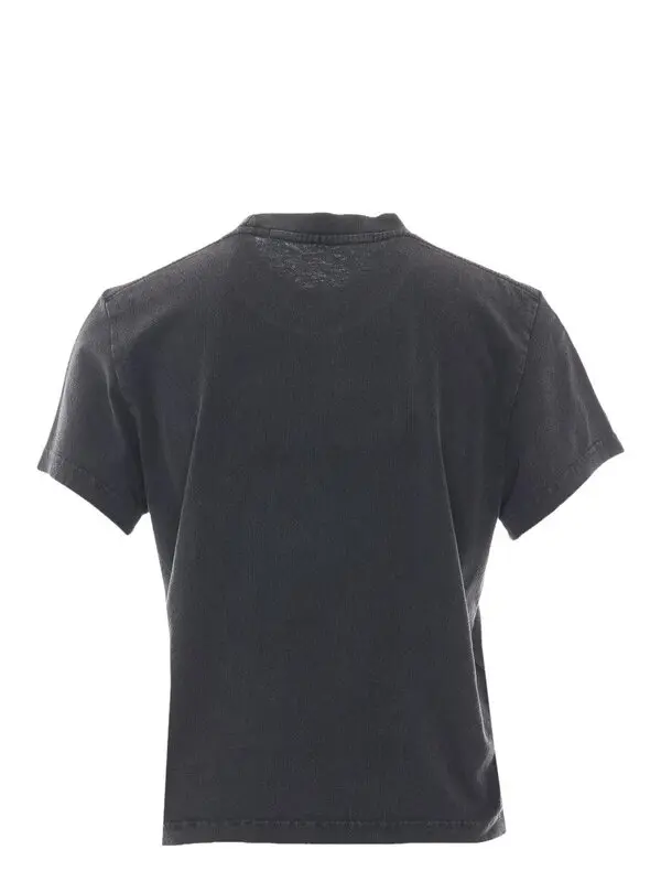 Alexander Wang Shrunken Mirrored Logo T-shirt - Black