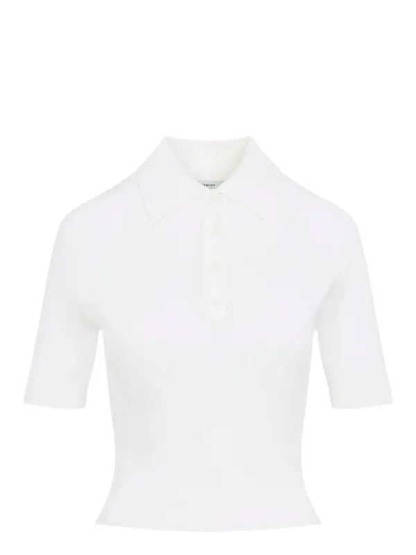 Givenchy Ivory Cotton And Silk Knit Polo - White
