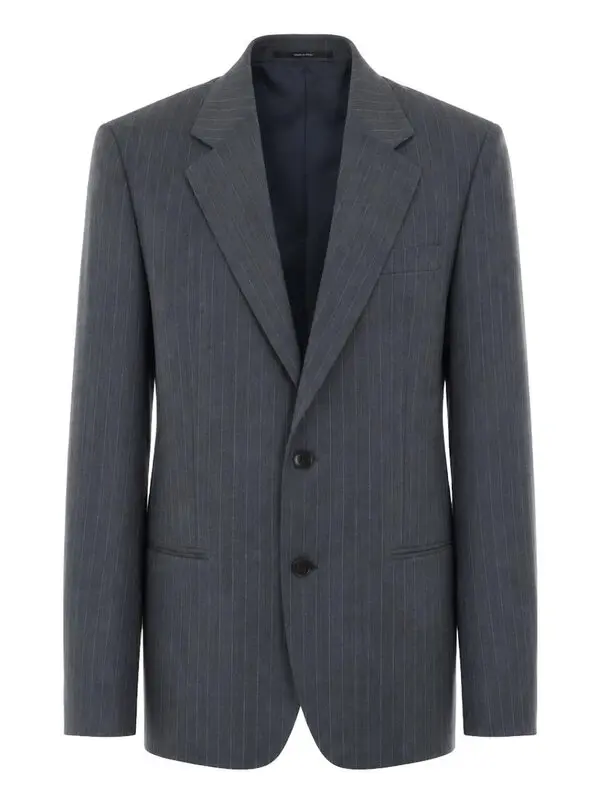 Gucci Pinstripe Wool Jacket - Gray