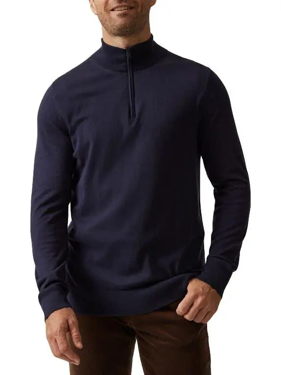 34 Heritage Quarter Zip Sweater - Navy