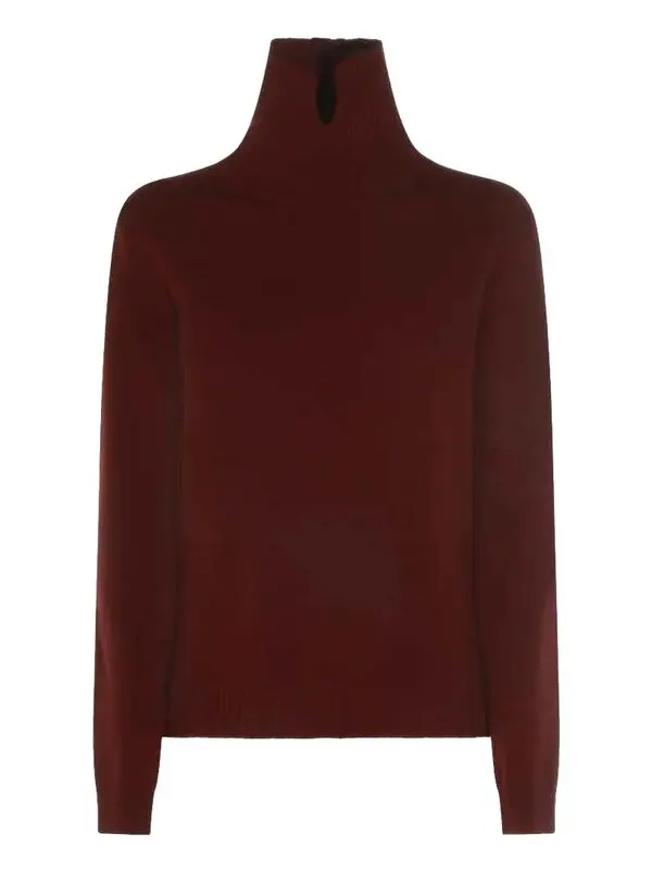 JIL SANDER Ribbed Turtleneck Sweater - Red