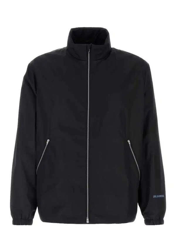 JIL SANDER Zip-up Jacket With Logo Print - Blue
