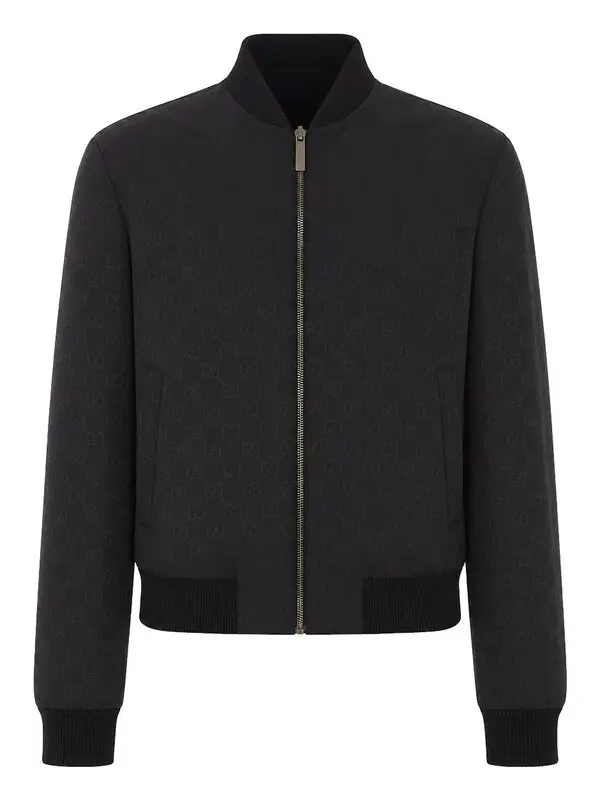 Gucci Reversible Silk Faille Zipper Jacket - Black