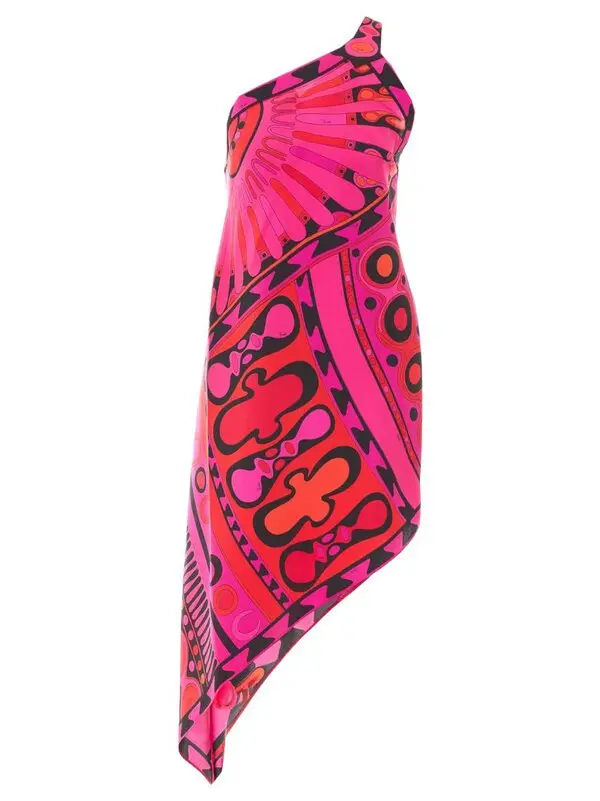 Emilio Pucci Graphic Print Halter Neck Sleeveless Dress - Pink