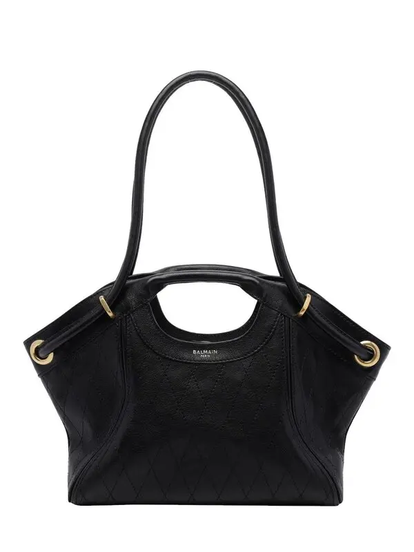 Balmain Sheep Leather Tote Bag - Black