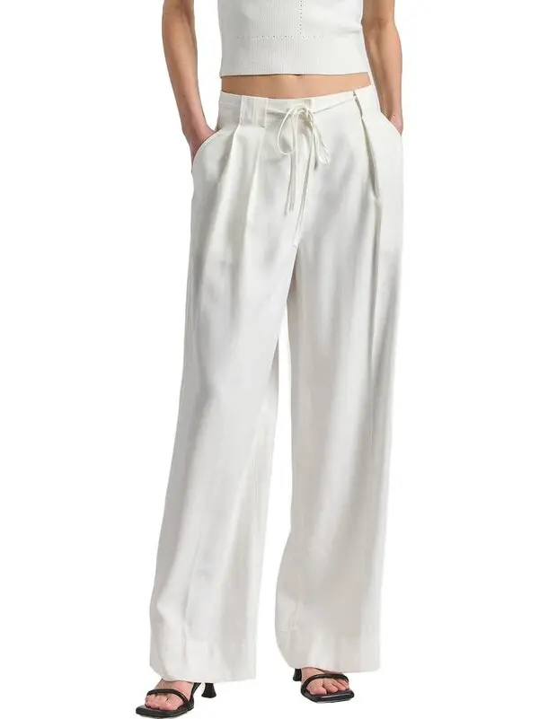 Derek Lam 10 Crosby Pleated Wide-leg Trousers - Marshmallow