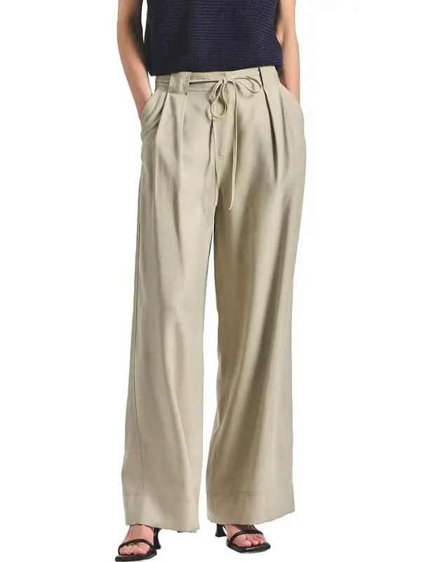 Derek Lam 10 Crosby Pleated Wide-leg Trousers - Silver Sage