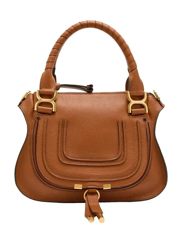 Chloé Marcie Small Grained Leather Shoulder Bag - Tan